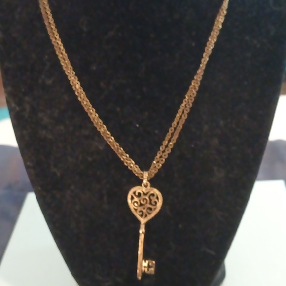 Jewelry | Vintage 1928 Double Strand Necklace With A Key Pendant ...